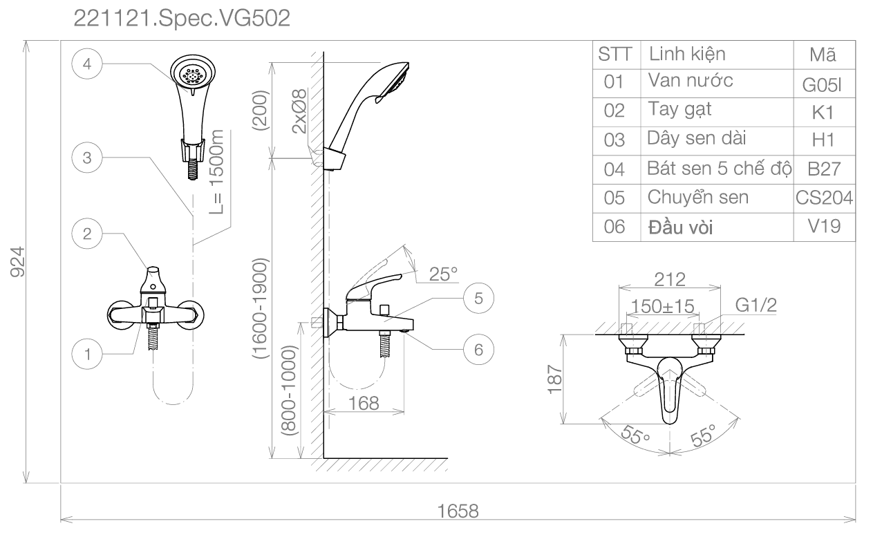 SEN TẮM NÓNG LẠNH VG502 - Viglacera Trading – Website chính thức Thiết ...